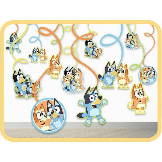 Bluey Hanging Spiral Decorations 12pk - Party Owls