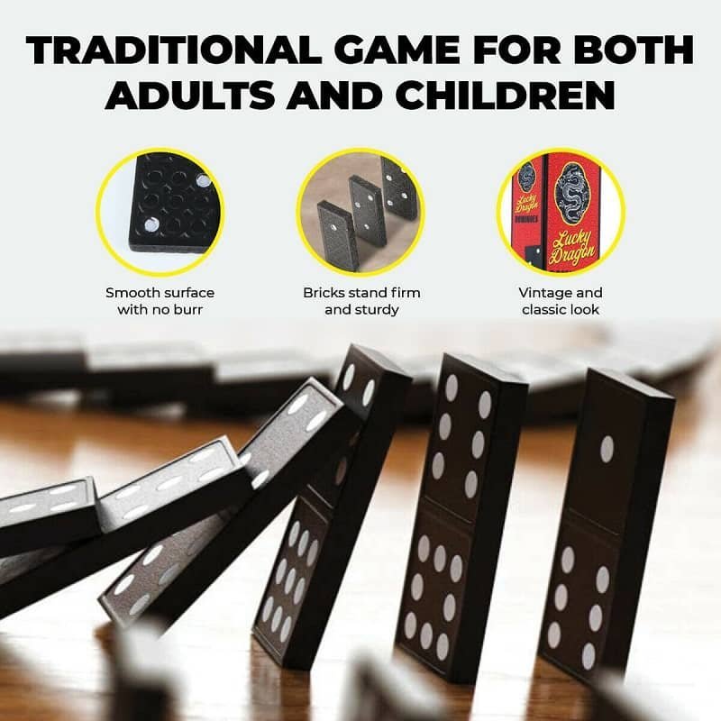 Dominoes Set 168PCE Wooden Material Classic Traditional Game – Party Owls