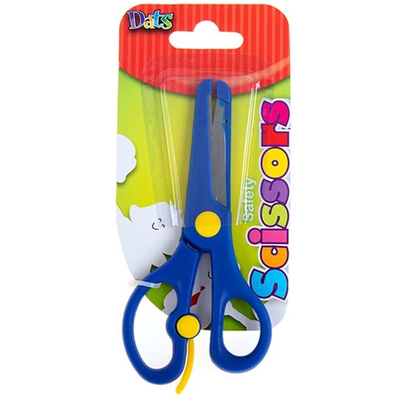 Kids Safety Scissors 14CM Blue Plastic Blunt Tip - Party Owls