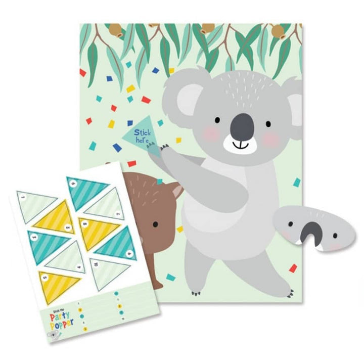 Koala Blindfold Party Game - Pin The Party Popper On The Koala - Party Owls