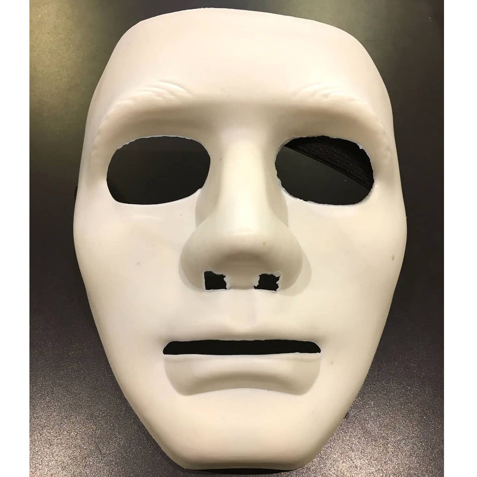 Plain White Full Face Plastic Mask - Party Owls