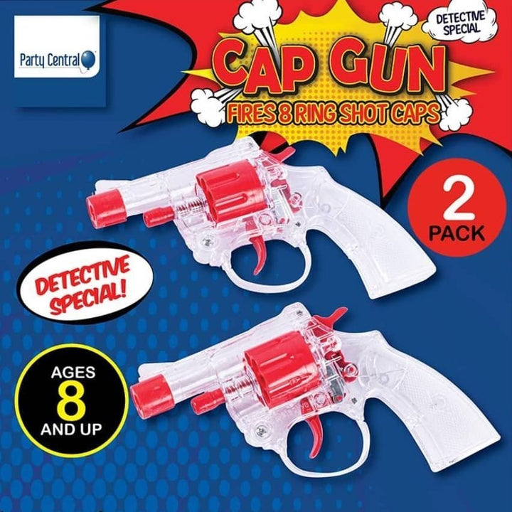 Toy Revolvers 2 Cap Guns & 864 PCE Shot Ring Caps - Party Owls